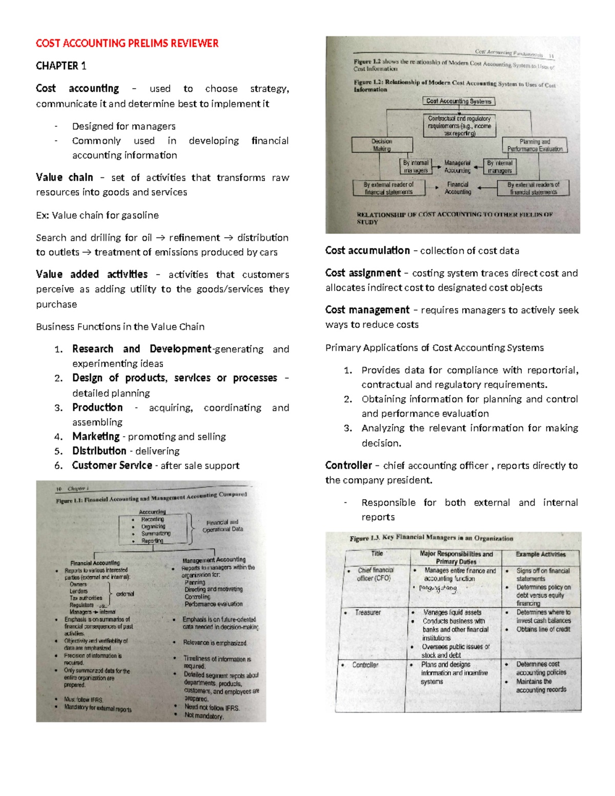 Cost Accounting Prelims Reviewer: Strategies, Cost Drivers, and ...