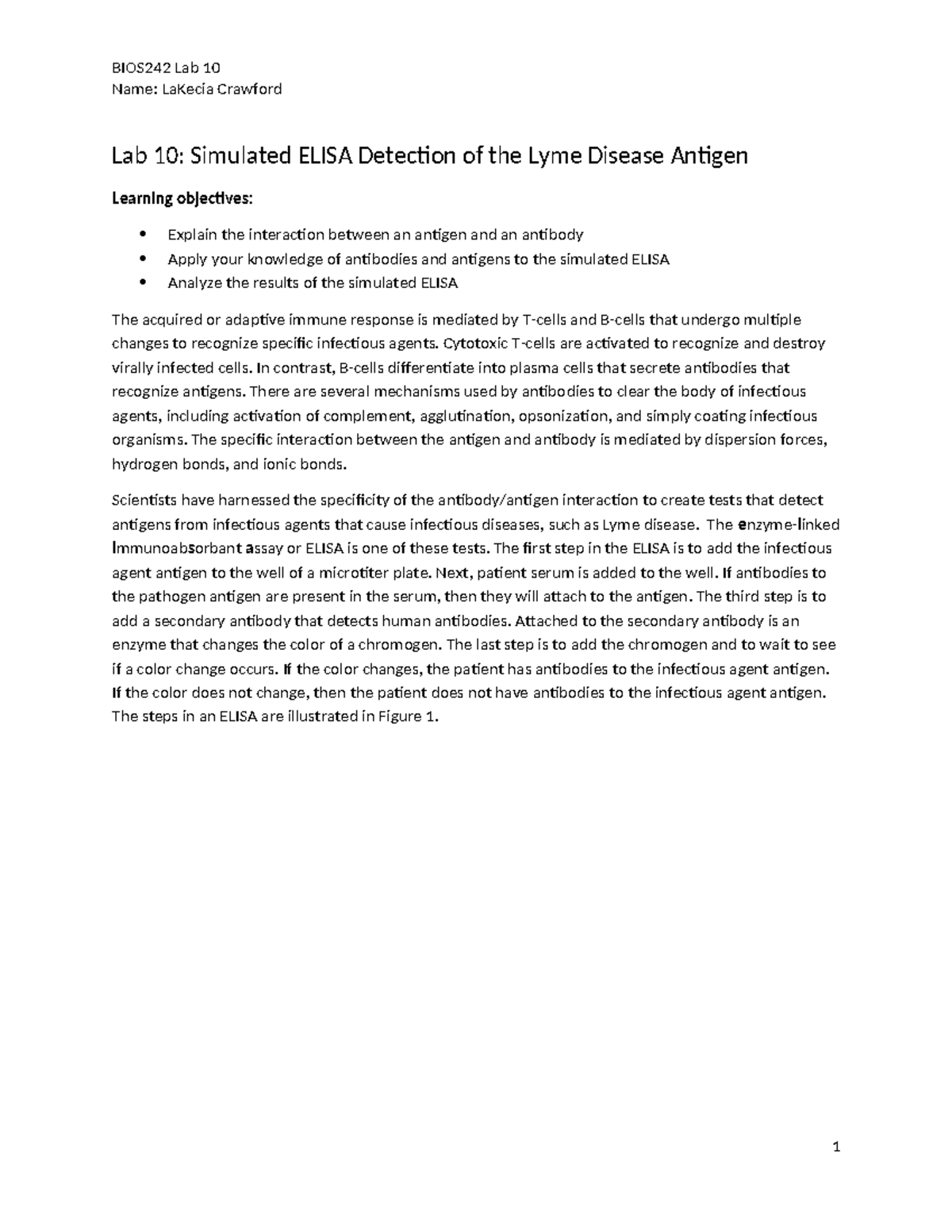 BIOS242 Lab 10: Simulated ELISA for Detecting Lyme Disease Antigens ...