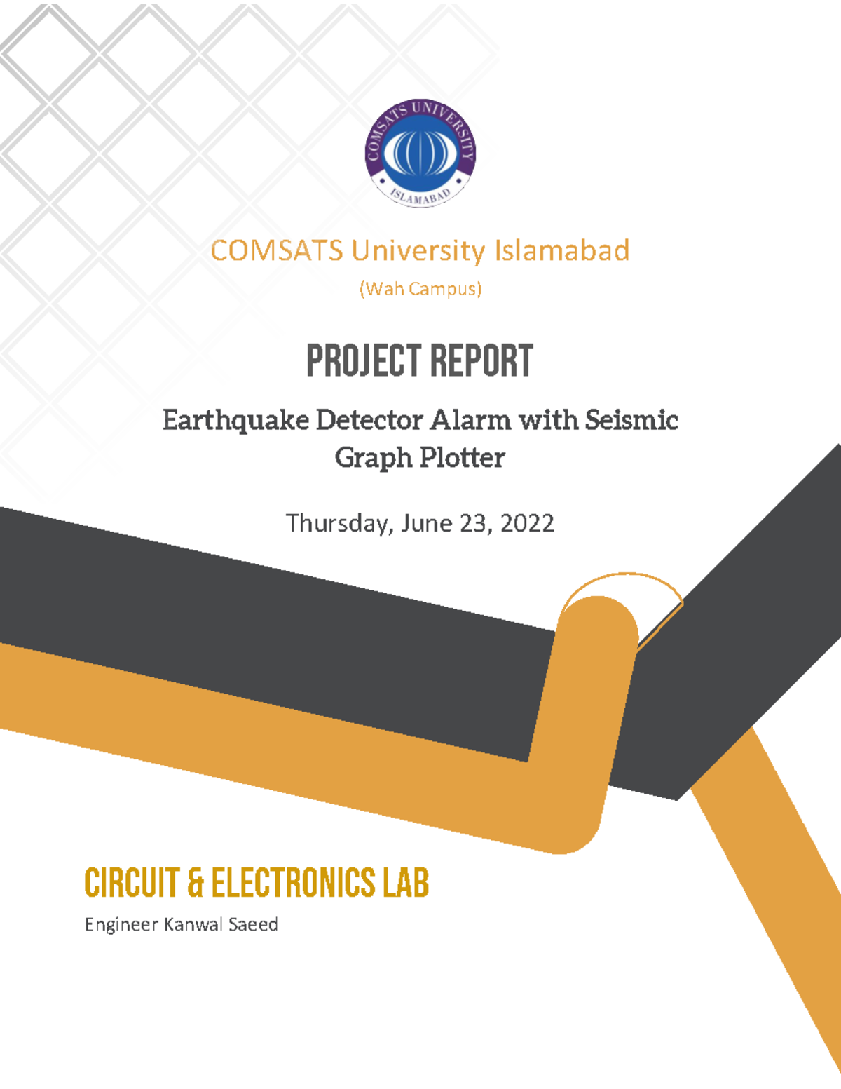 EC Project Report: Earthquake Detector Alarm with Seismic Graph - Studocu