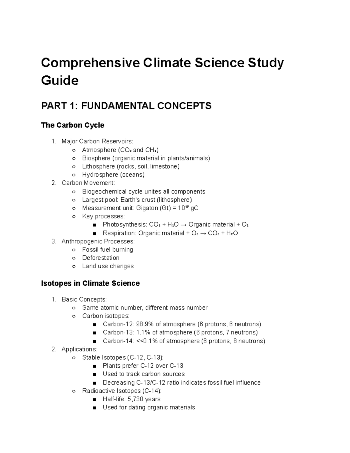 Comprehensive Climate Science Study Guide - Comprehensive Climate ...
