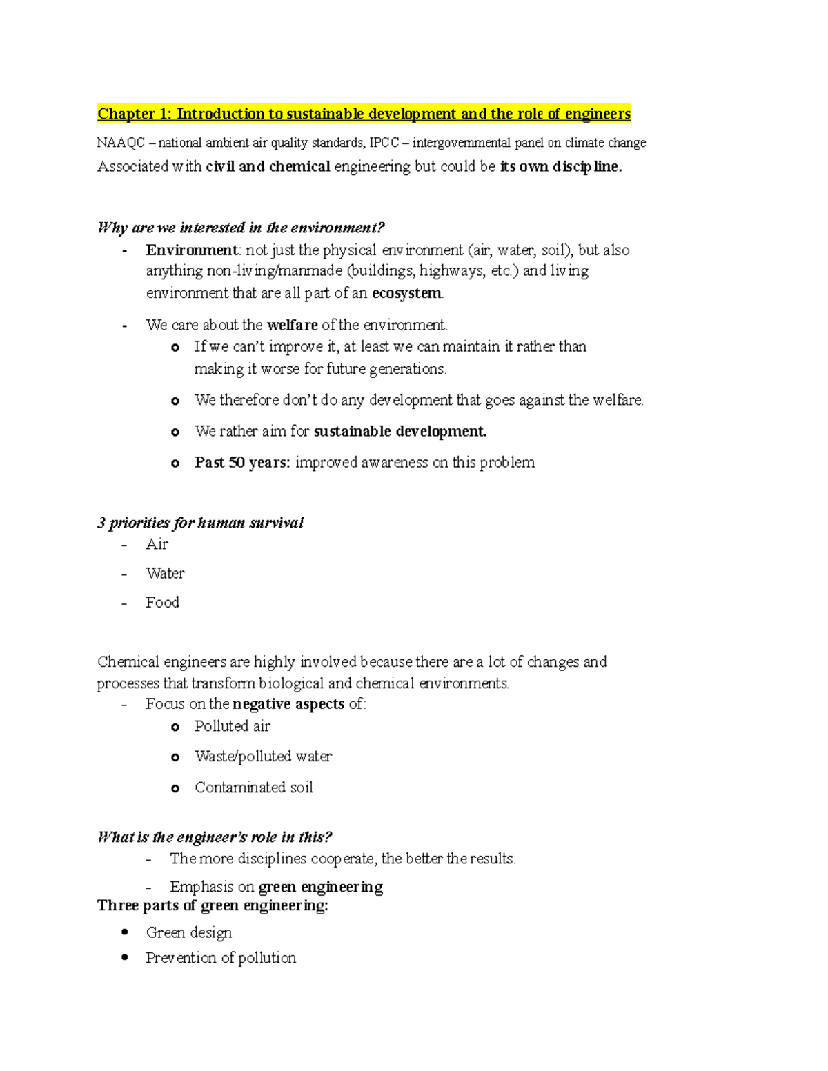 ENGR 202 Final: Introduction to Sustainable Development and Environmental Issues - Studocu
