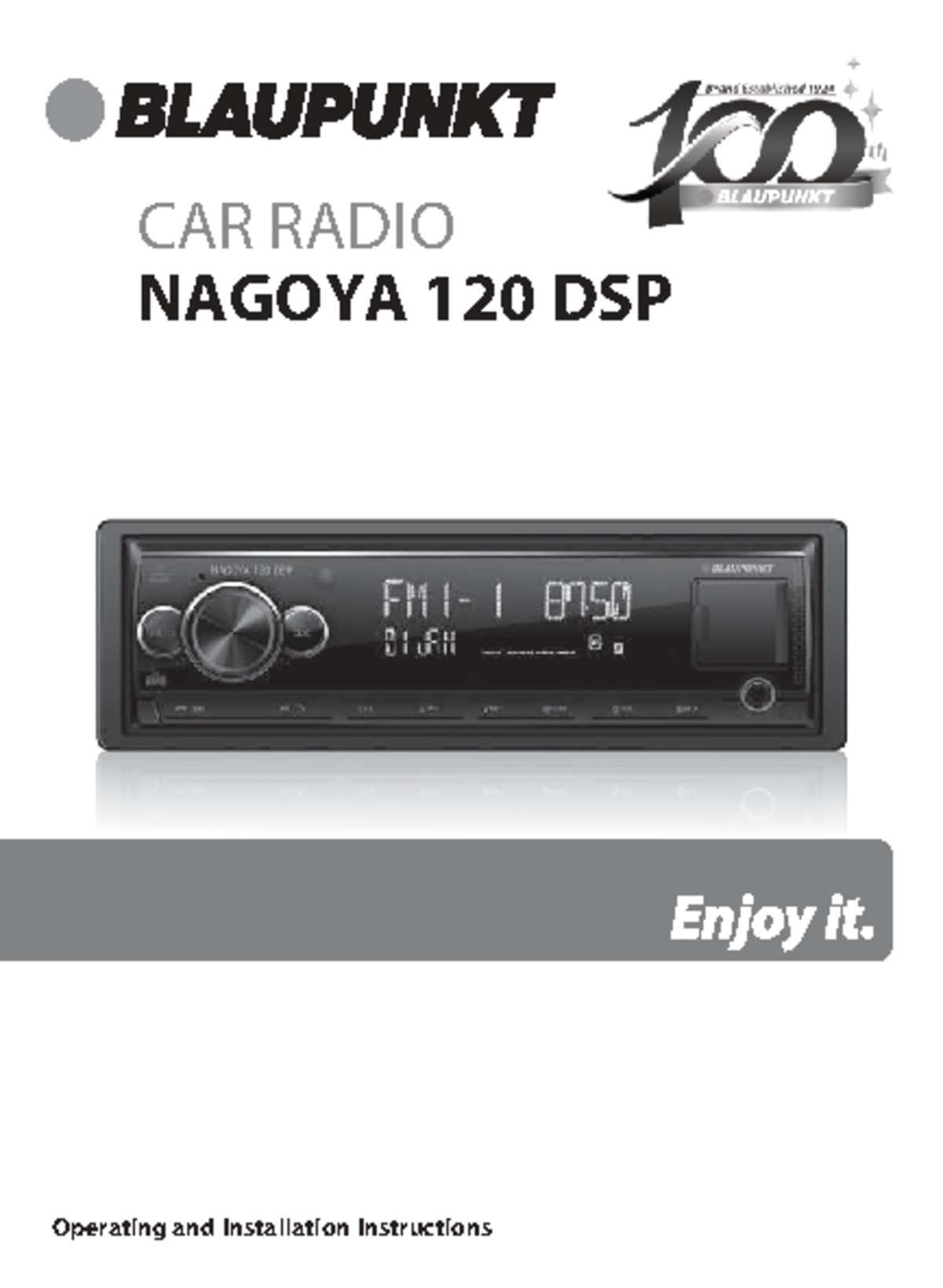 Nagoya 120 DSP Car Radio Manual: Operating & Installation Guide - Studocu