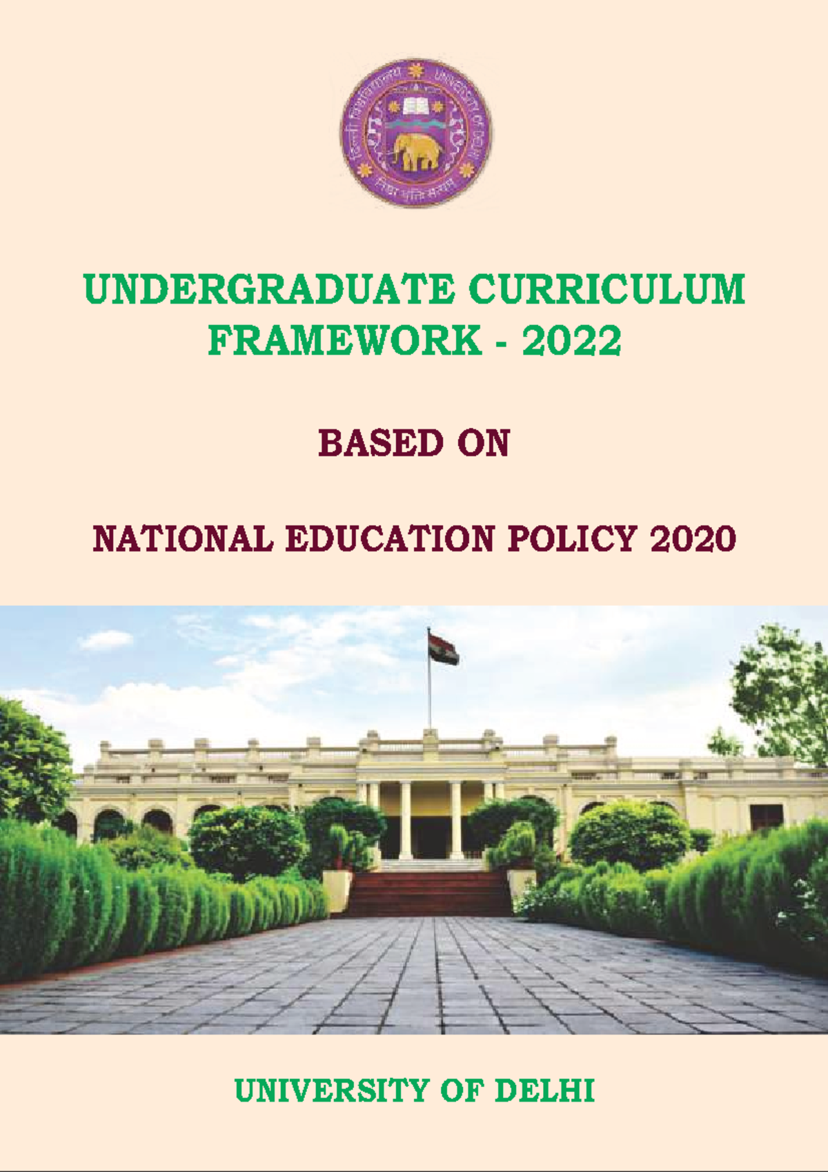 UGCF 2022: Curriculum Framework Aligned with NEP 2020 - University of ...