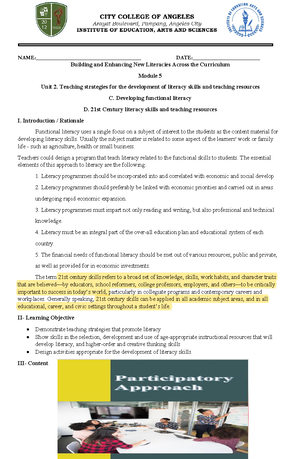 Module 4 Integrating New Literacies in the Curriculum - MODULE 4 ...