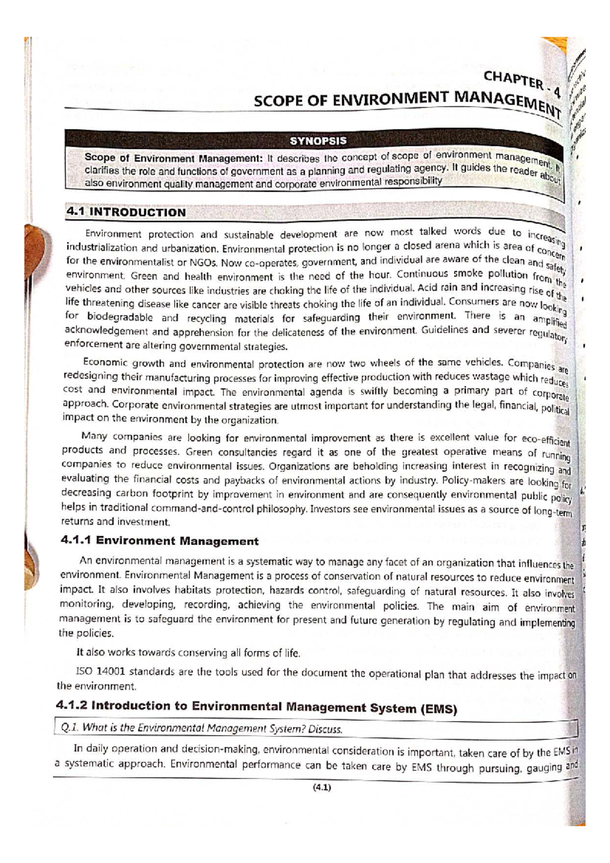 Chapter scope of environment management synopsis: An overview of ...