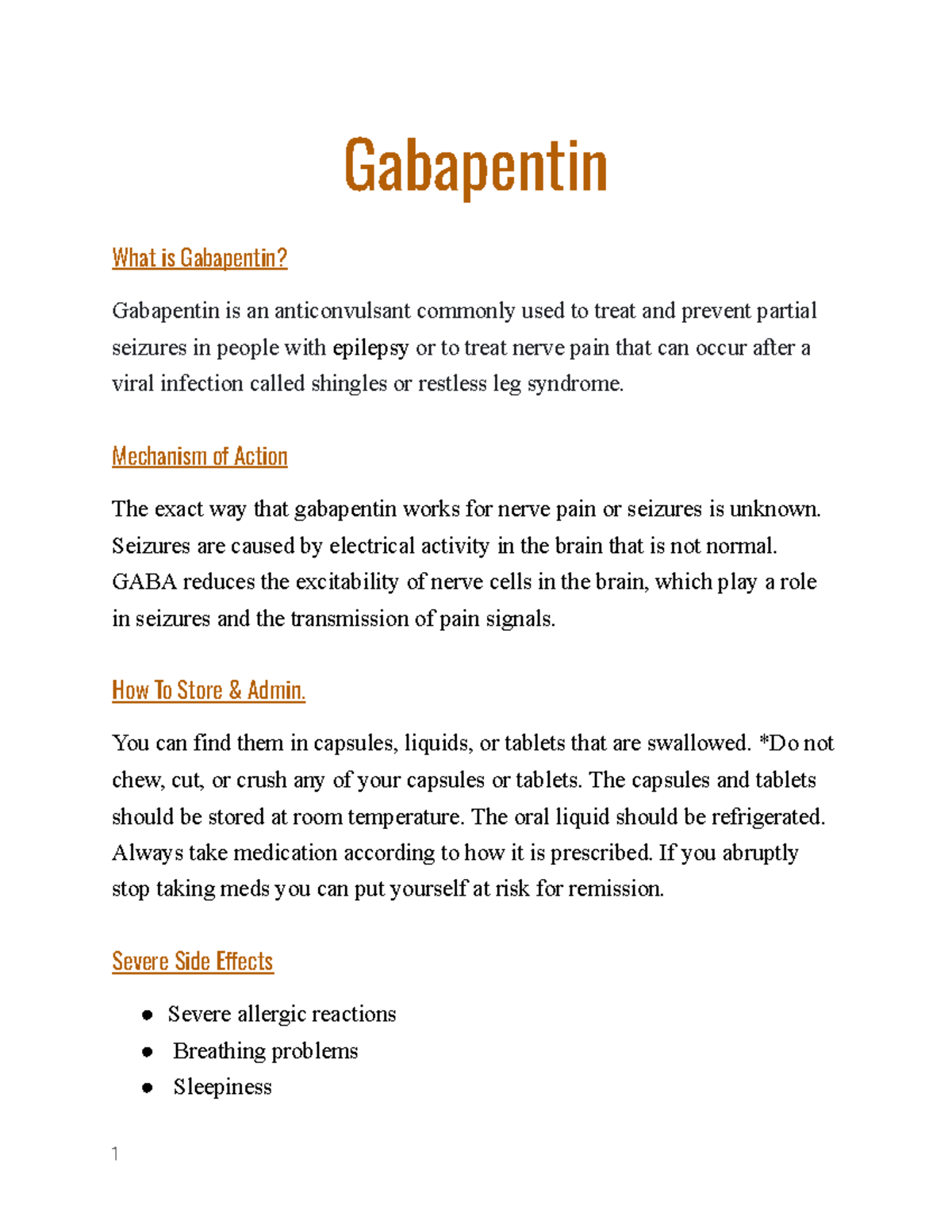Gabapentin Medication - Gabapentin What is Gabapentin? Gabapentin is an ...