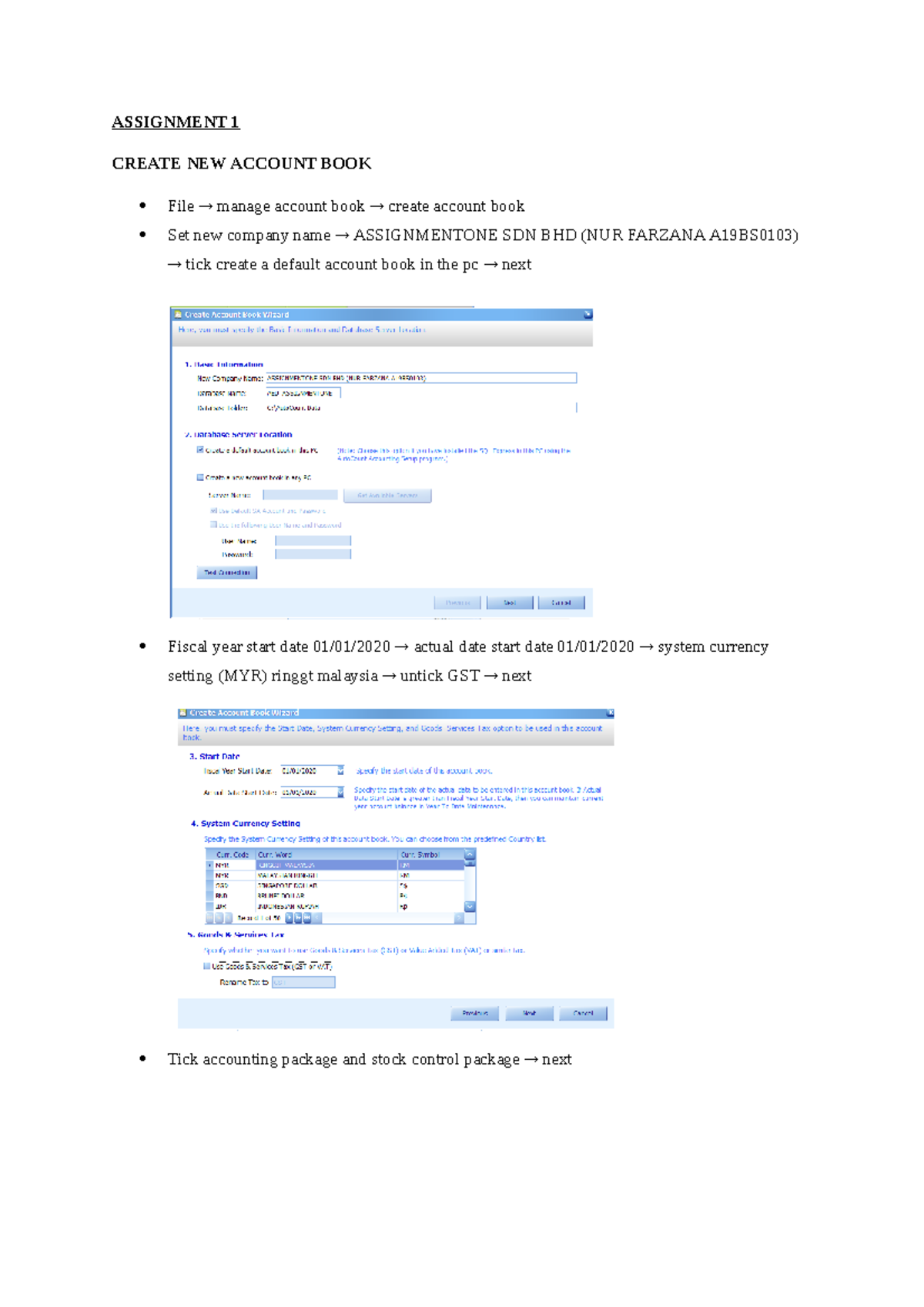 Assignment 1 - ASSIGNMENT 1 CREATE NEW ACCOUNT BOOK File manage account ...