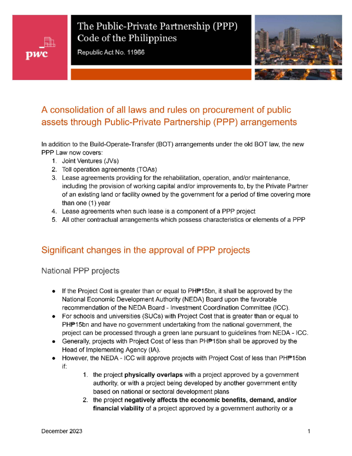 Salient Provisions of PPP Code - The Partnership Code of the ...
