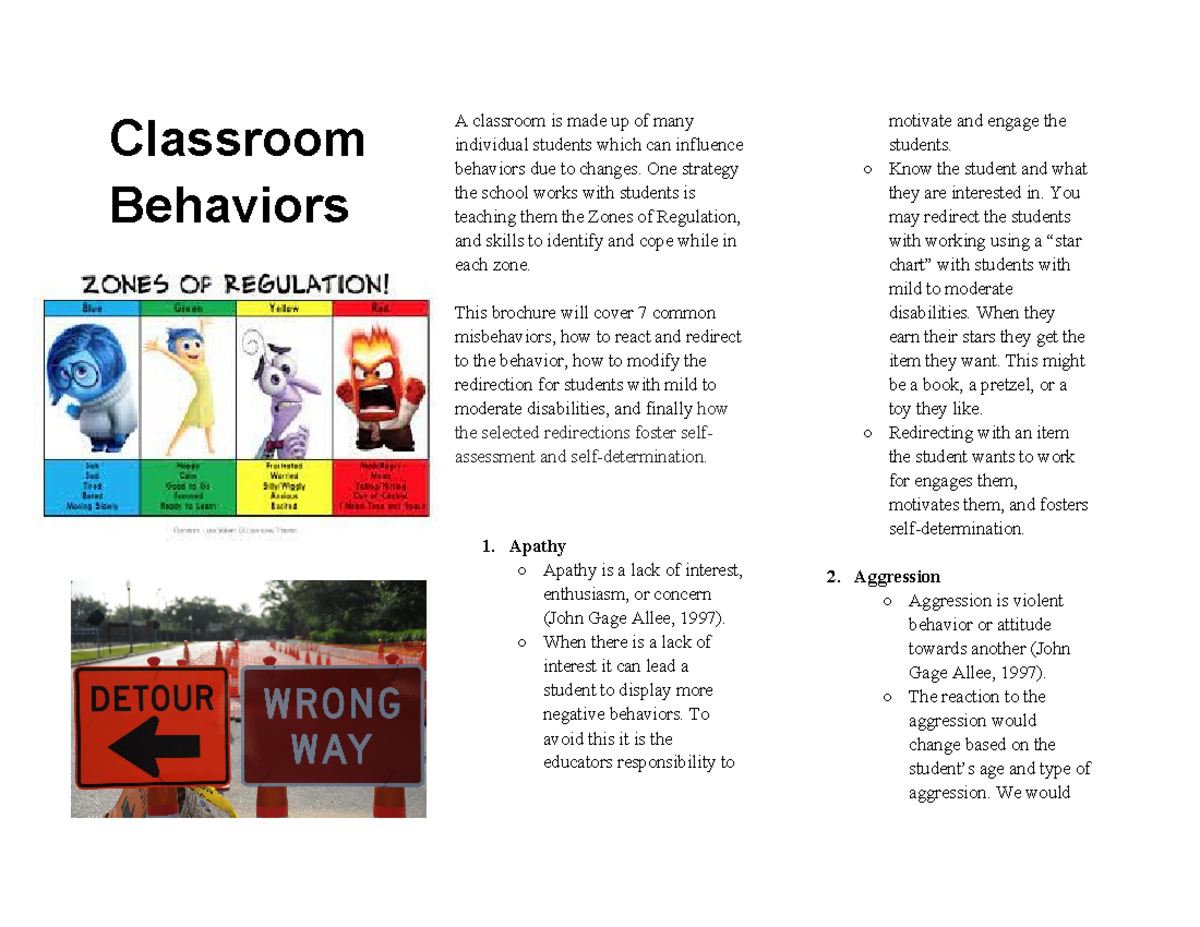 Classroom Behavior Strategies: Addressing 7 Common Issues - Studocu