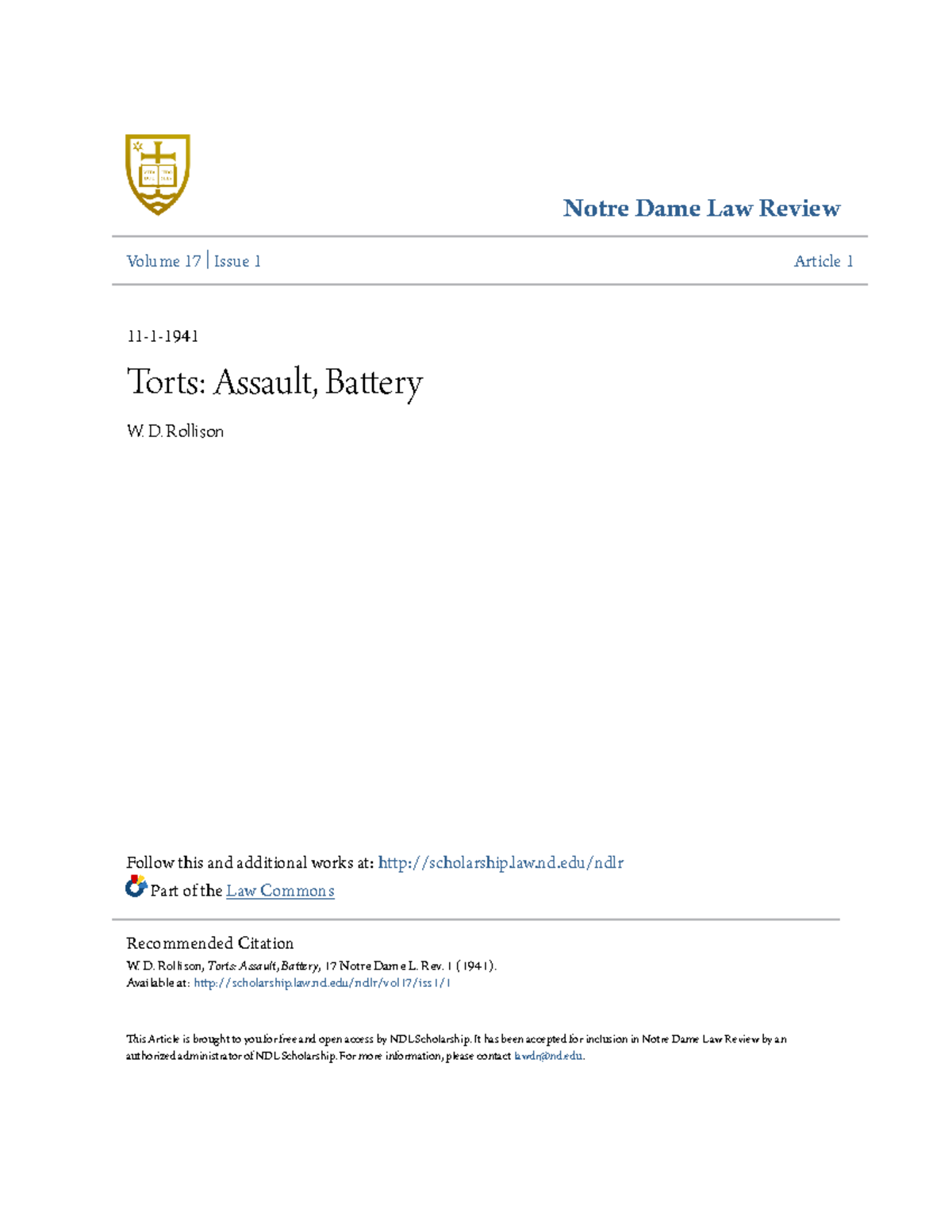 Torts 17: Assault and Battery - A Comprehensive Case Law Analysis - Studocu