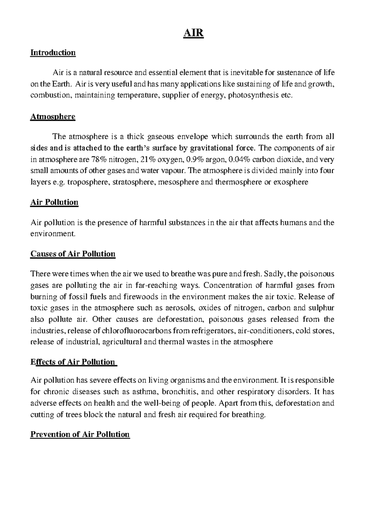 Air MDP English - AIR Introduction Air is a natural resource and ...