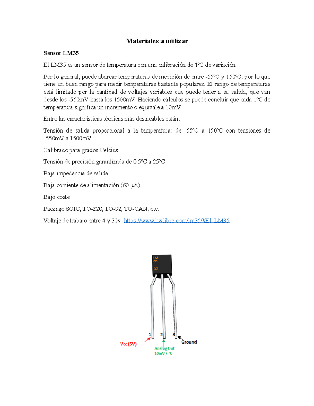 Sensor de temperatura - Ejercicios resueltos - Materiales a utilizar ...