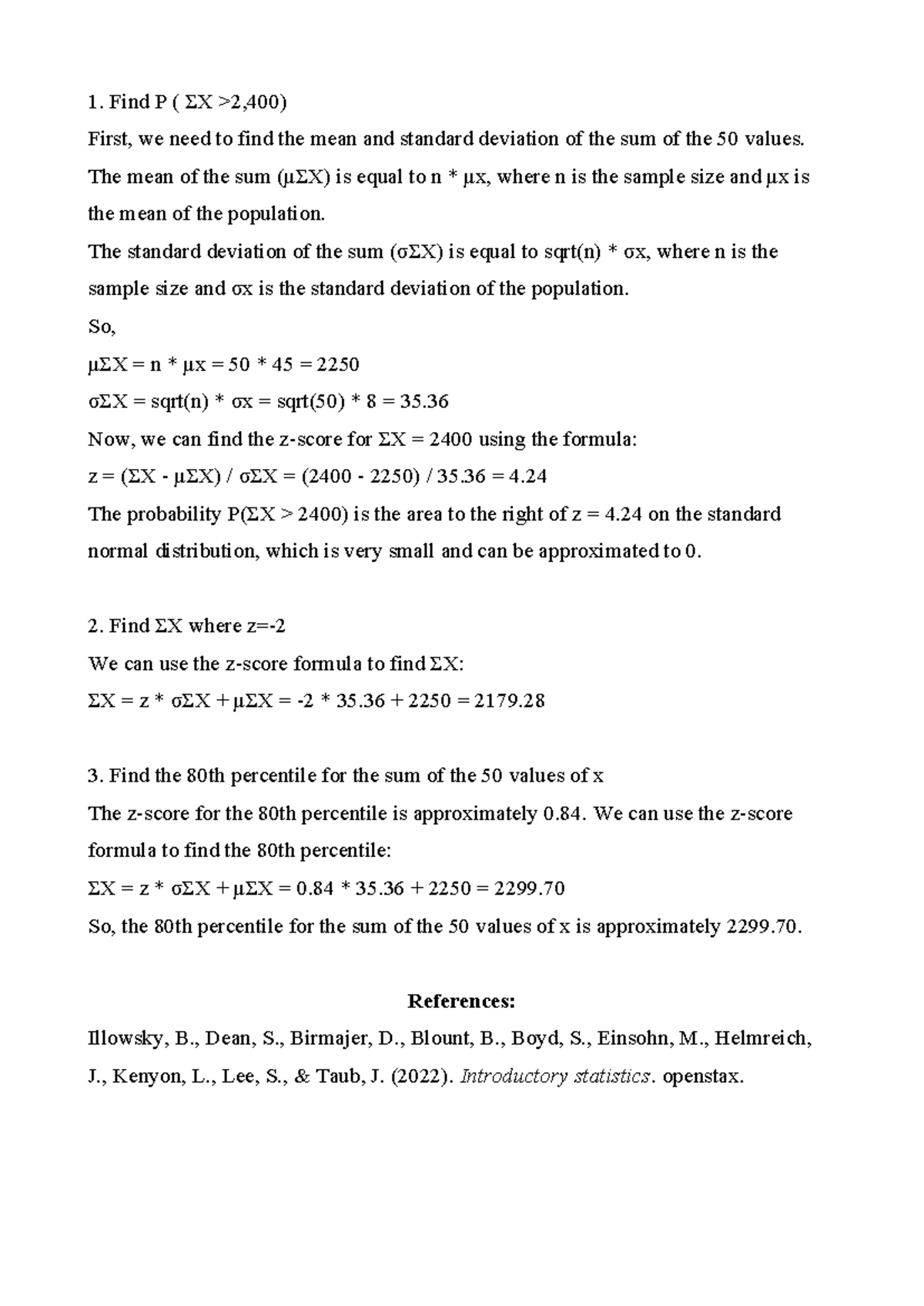 Statistics Unit 8 Learning Journal: Mean, Std Dev, and Percentiles - Studocu
