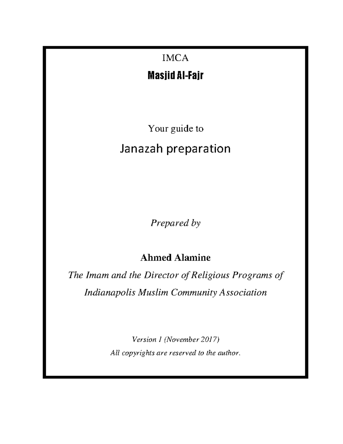 Janazah-Preparation - Janazah duas - IMCA Masjid Al-Fajr Your guide to ...