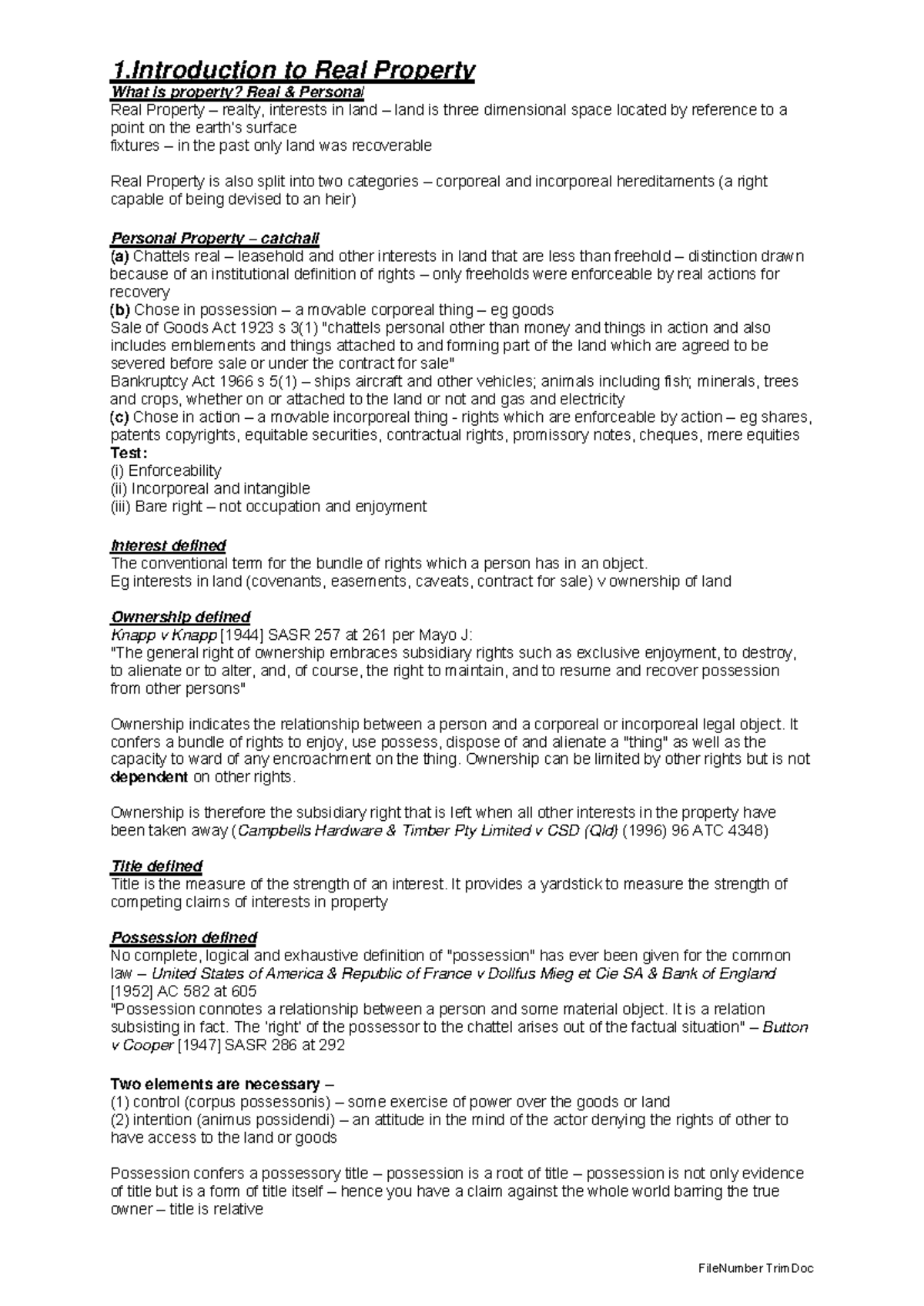 Lpab Real Property Final Exam Notes: Key Concepts and Definitions - Studocu