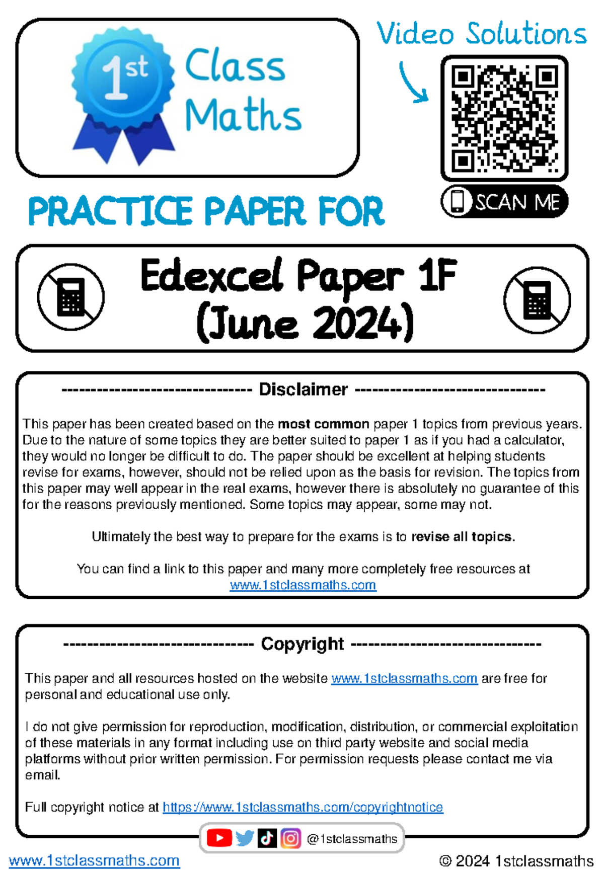 Edexcel Paper 1 Maths Revision Guide – June 2024 - Studocu