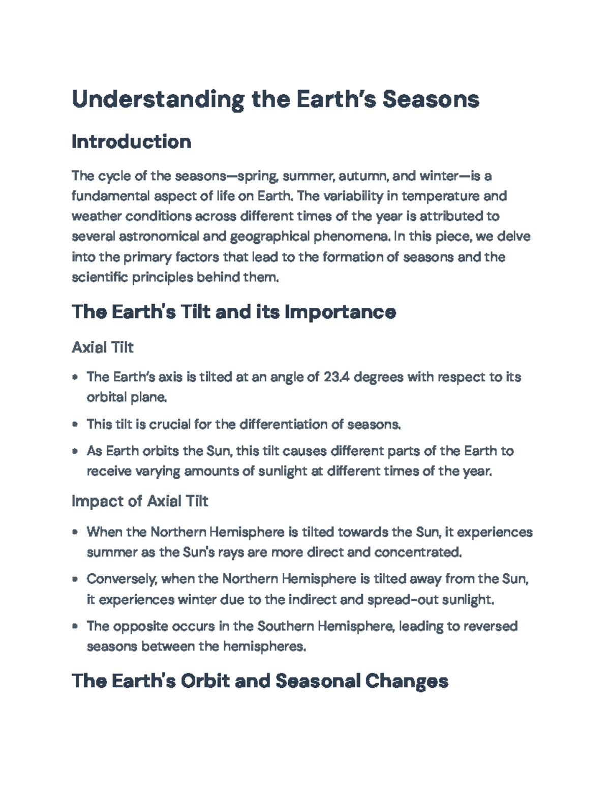 Understanding Earth's Seasons: Axial Tilt and Orbital Dynamics ...