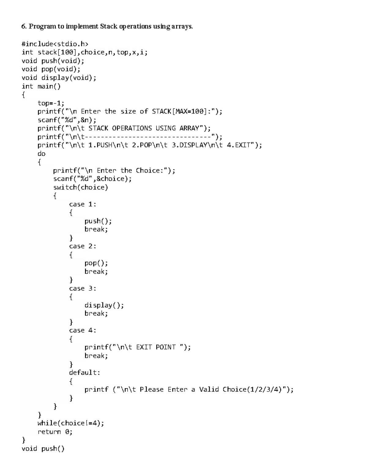 DS LAB(6,7) - Stack and Queue Operations Using Arrays - Studocu