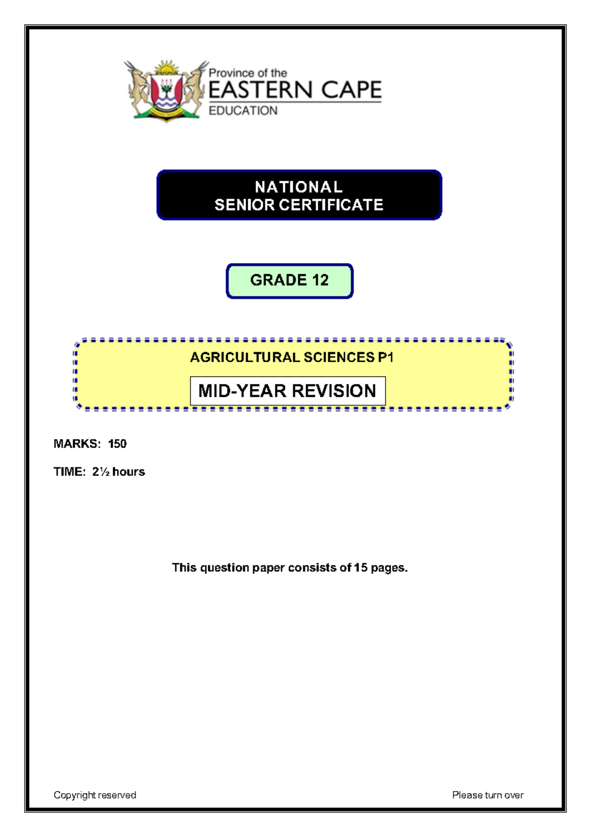 Agric Sci P1 MID-YEAR Revision Notes: Comprehensive Guide for G12 NSC ...