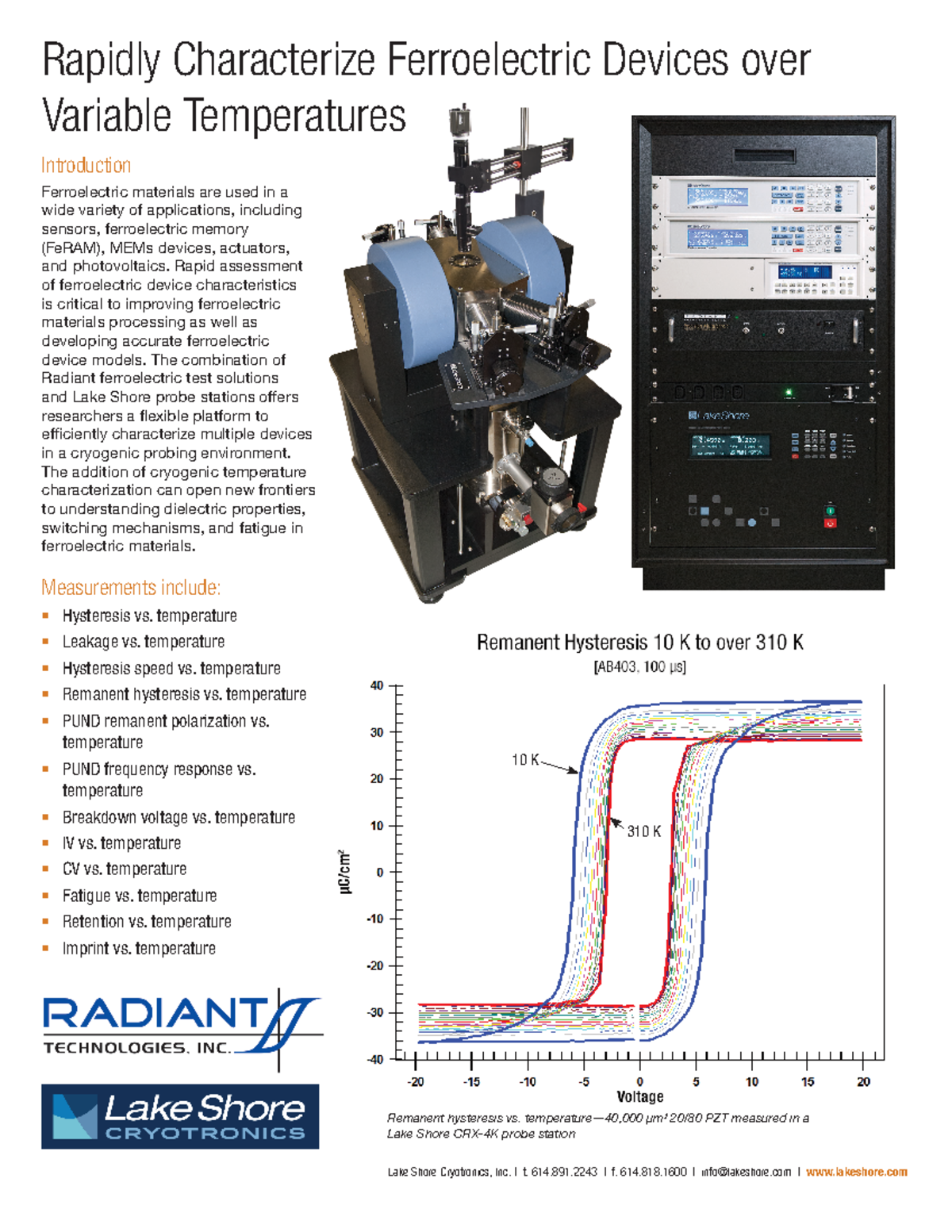 Lake shore and radiant rapidly characterize ferroelectric devices ...