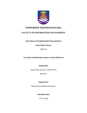Coverpage uitm report writing format - Reference and Information ...