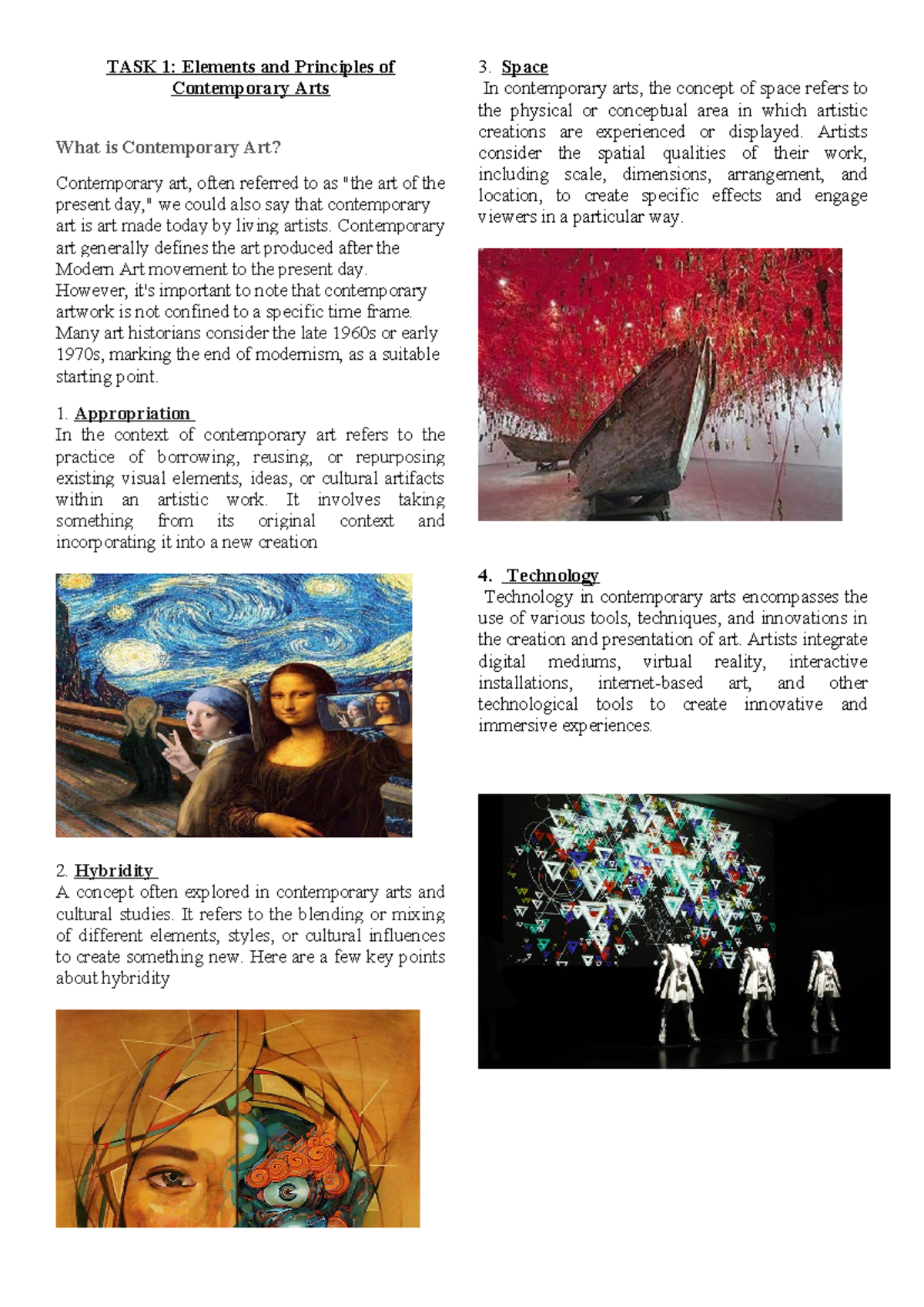 CPAR: Elements and Principles of Contemporary Arts and Festivals - Studocu