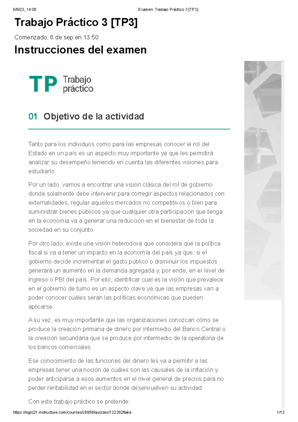 Examen Trabajo Práctico 3 [TP3] ECO II 100% - Trabajo Práctico 3 [TP3 ...