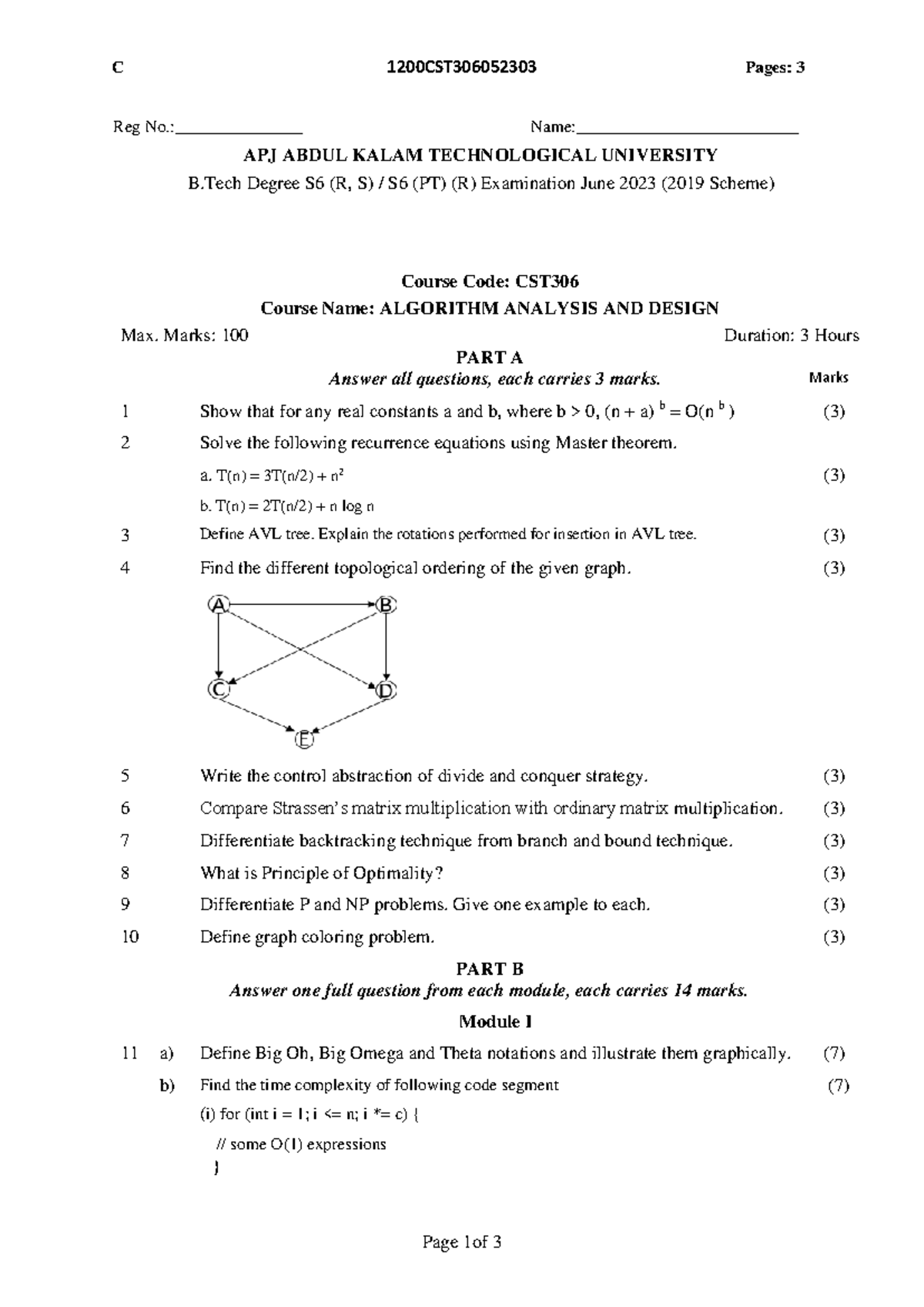 QP Jun 2023 - dsdfsdf - 1200CST Page 1 of 3 Course Code: CST Course ...