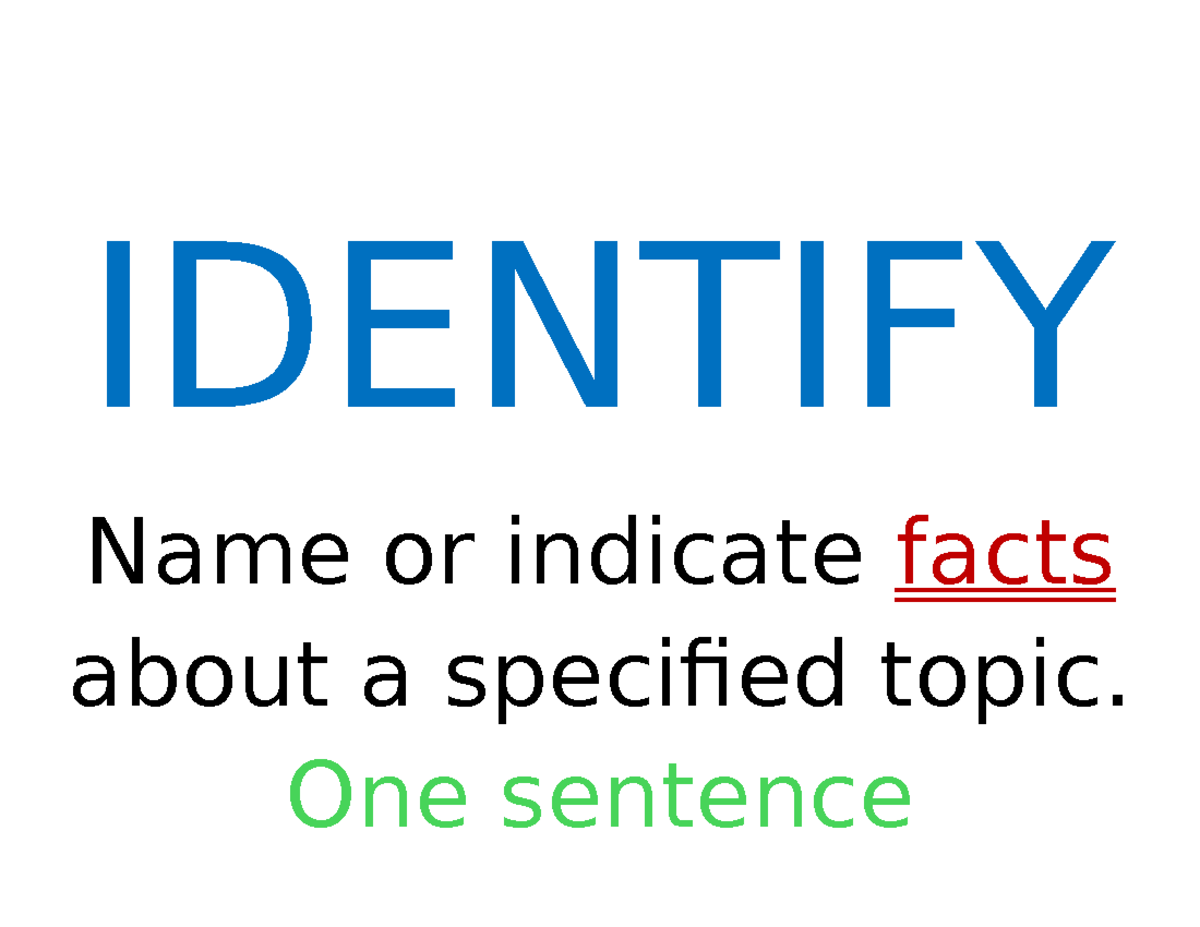 FRQ - Understanding the Five Key Task Verbs in Responses - Studocu