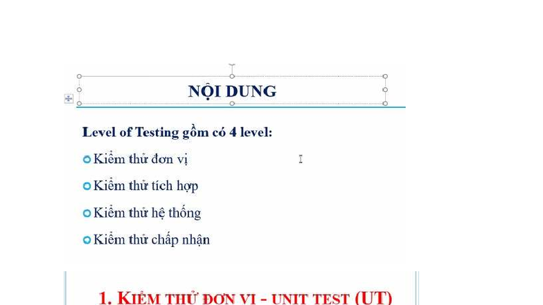 Kiểm Thử Phần Mềm: Unit, Integration, và System Testing (DUYTAN) - Studocu