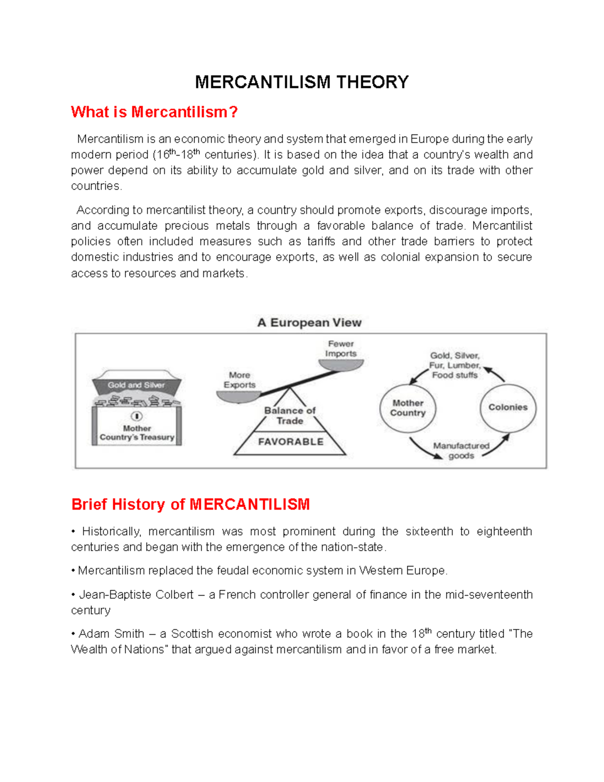 Mercantilism Theory
