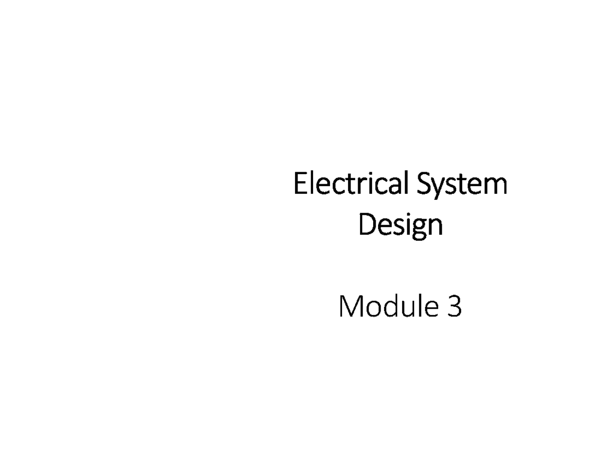 ESDE M3: Electrical System Design - Supply Characteristics in ...