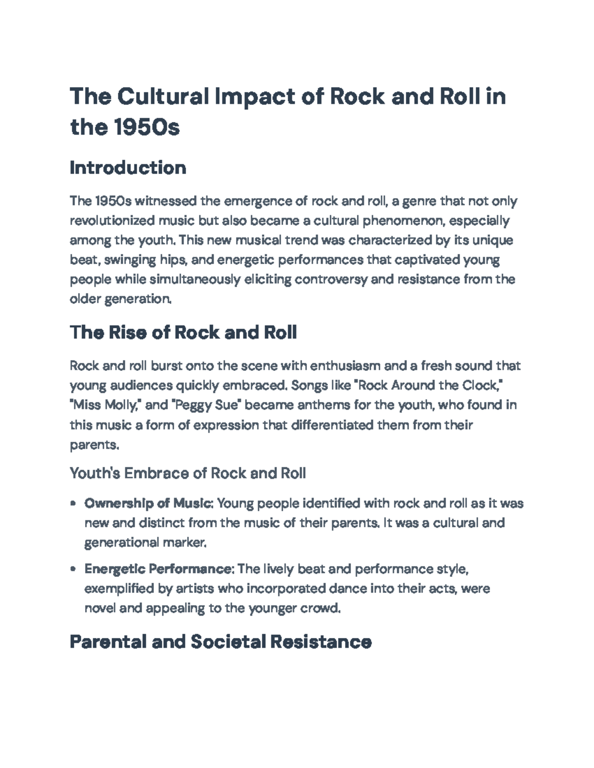 The Cultural Impact of Rock and Roll on Youth in the 1950s - The ...