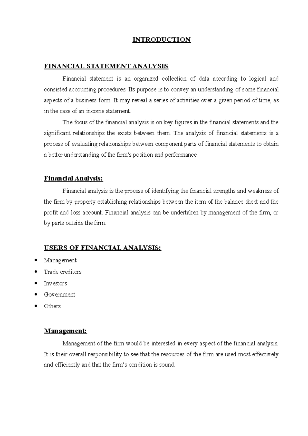 FIN 403: Financial Statement Analysis - Black Book Project Report - Studocu