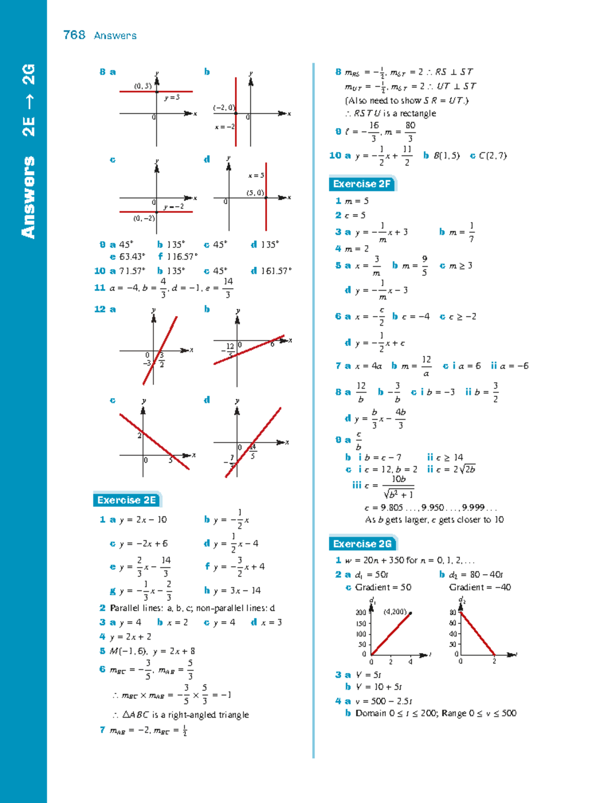 Maths Part 3 - Exercises 2E & 2G Solutions - Studocu