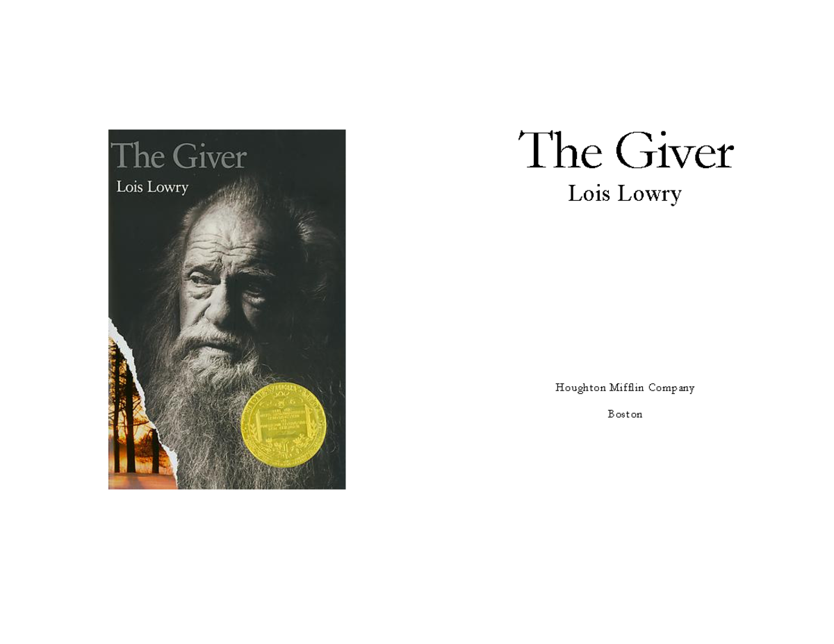 The Giver - Chapter Summary and Analysis Notes - Studeersnel