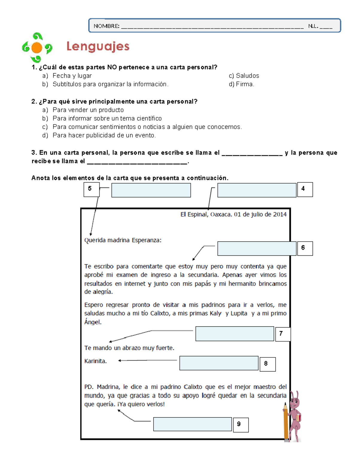 Examen Tercer Periodo: Carta y Tríptico 6°A 25-26 - Studocu