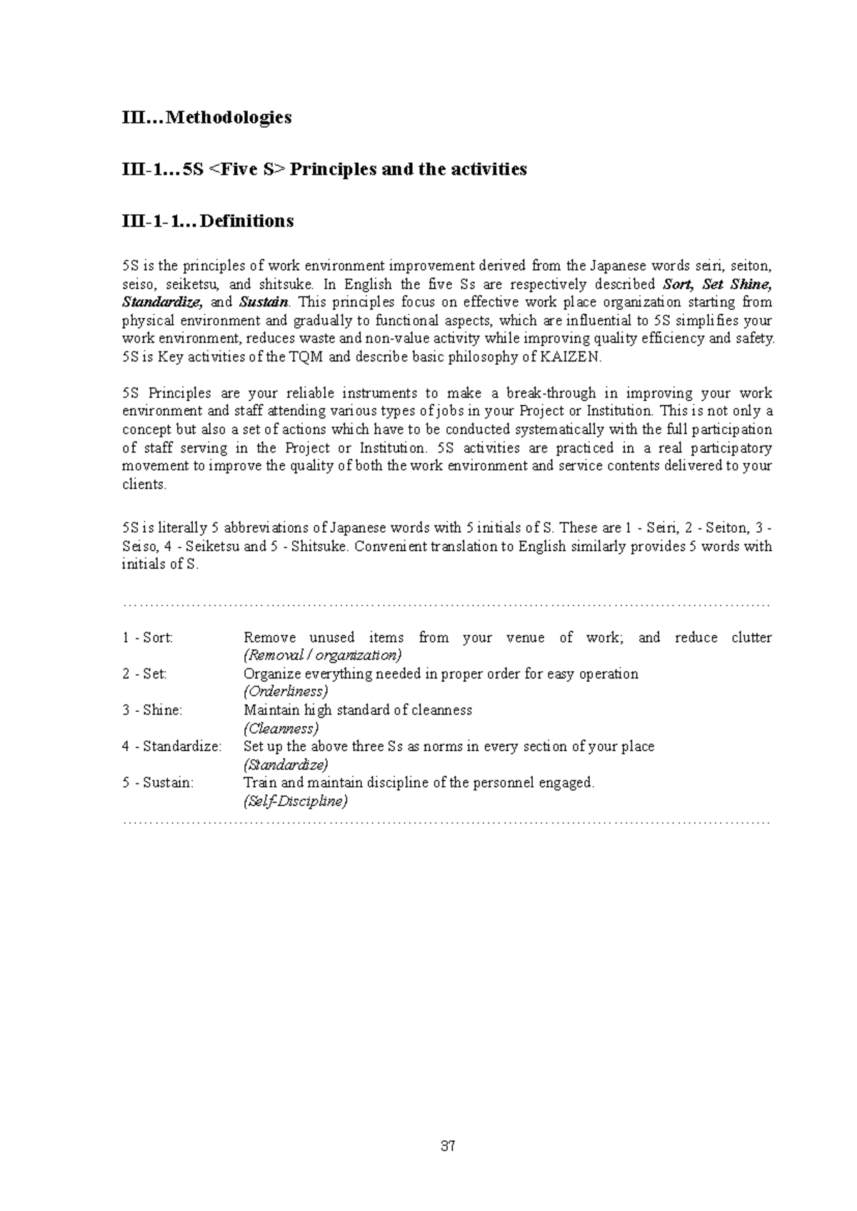 5S Principles for Workplace Improvement: A Comprehensive Guide - Studocu