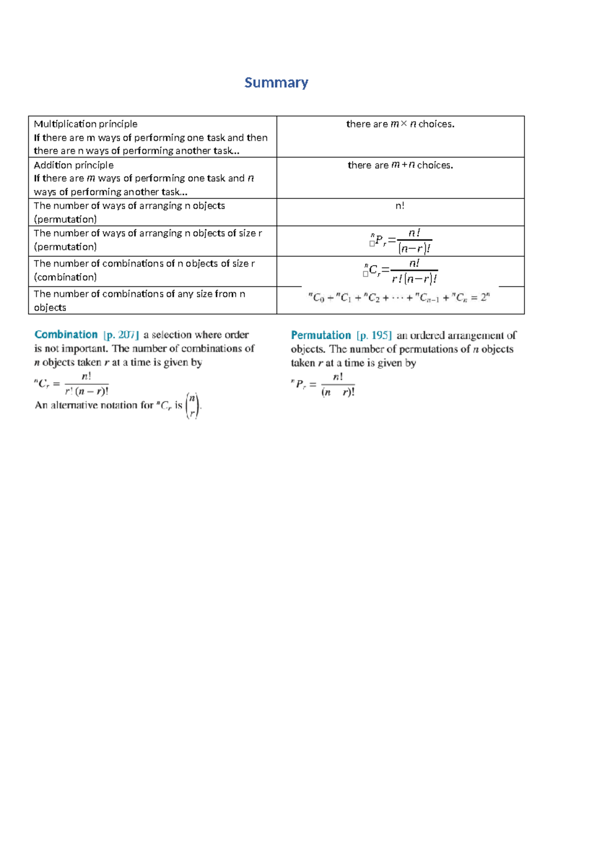 Counting Methods: Principles of Counting & Combinatorics (MATH101 ...