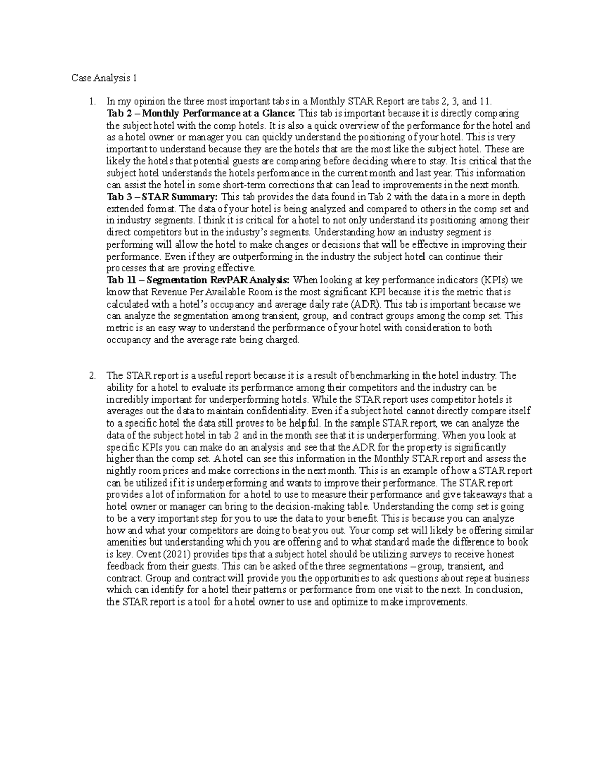 Hotel Analysis: Key Insights from the Monthly STAR Report (Case Study ...