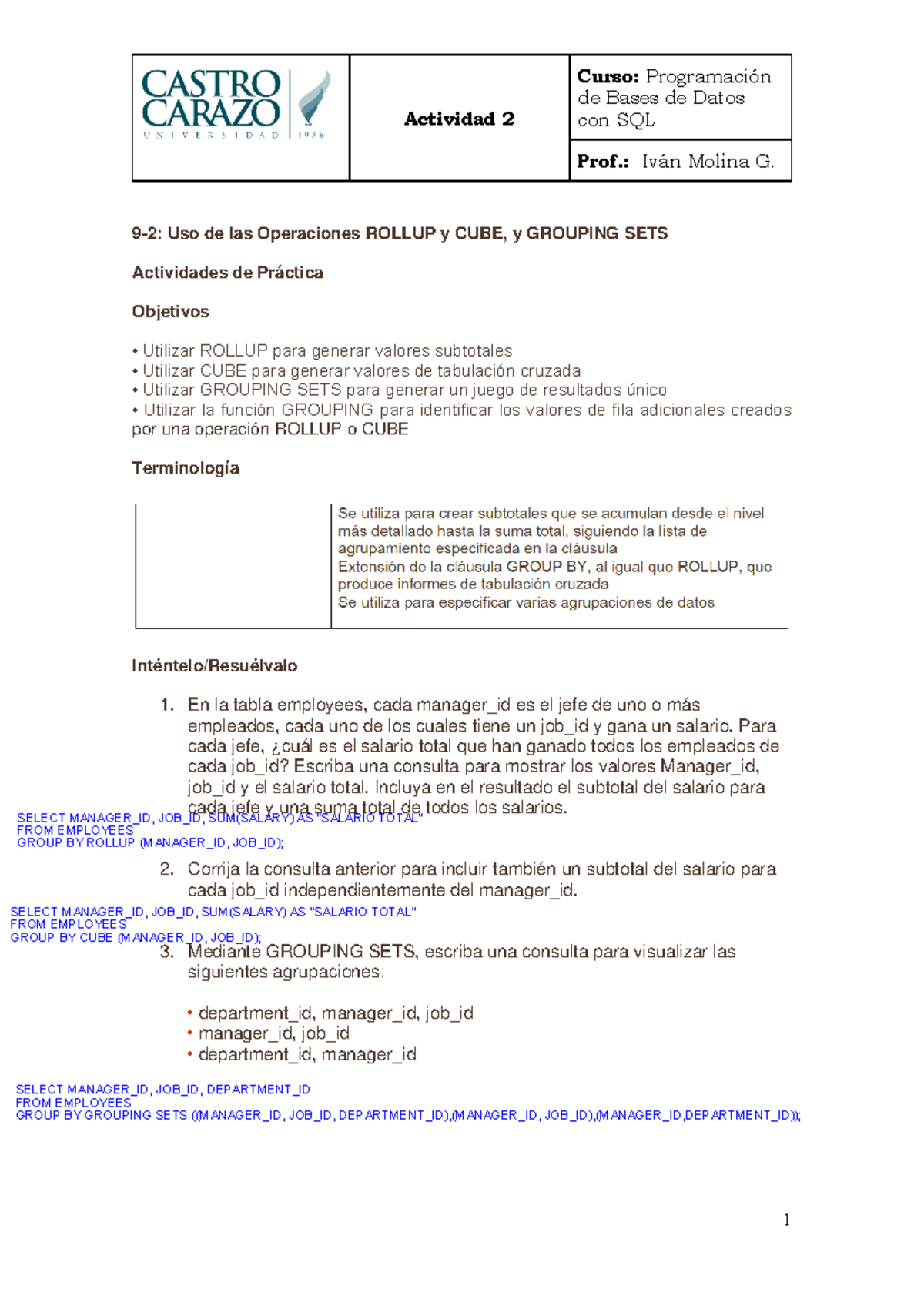 Semana 6-Sesion 2-Actividad 2 - Actividad 2 Curso: Programación de ...