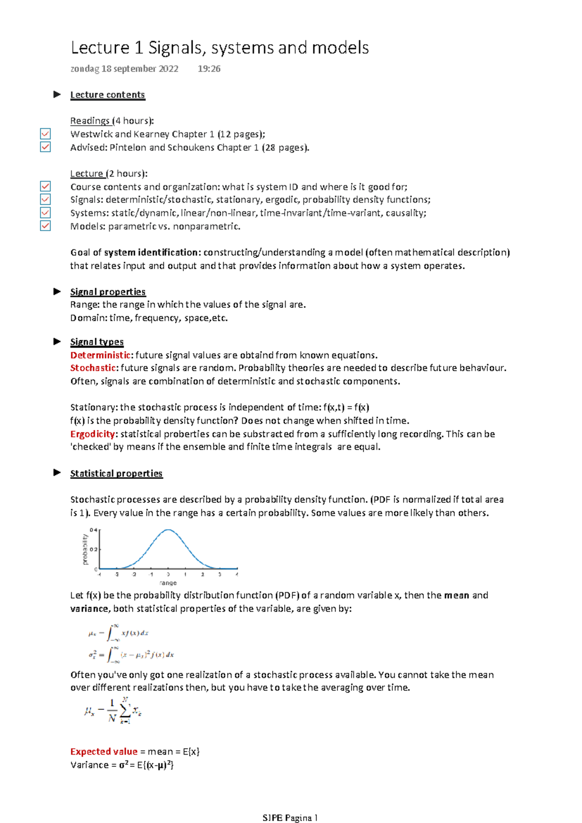 Lecture 3: Linear System Models in System Identification (Course Code A ...