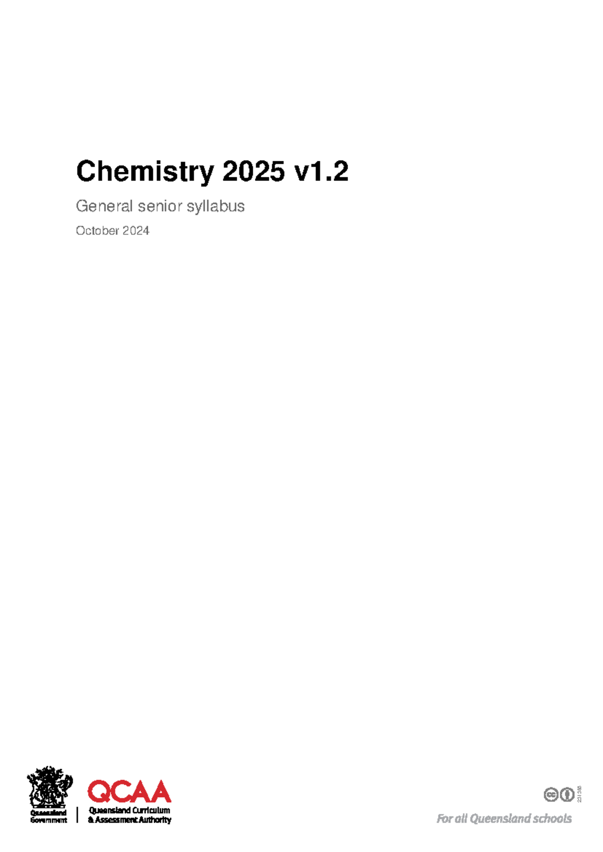 Chemistry 2025 v1.2 General Senior Syllabus Overview - QCAA 2024 - Studocu