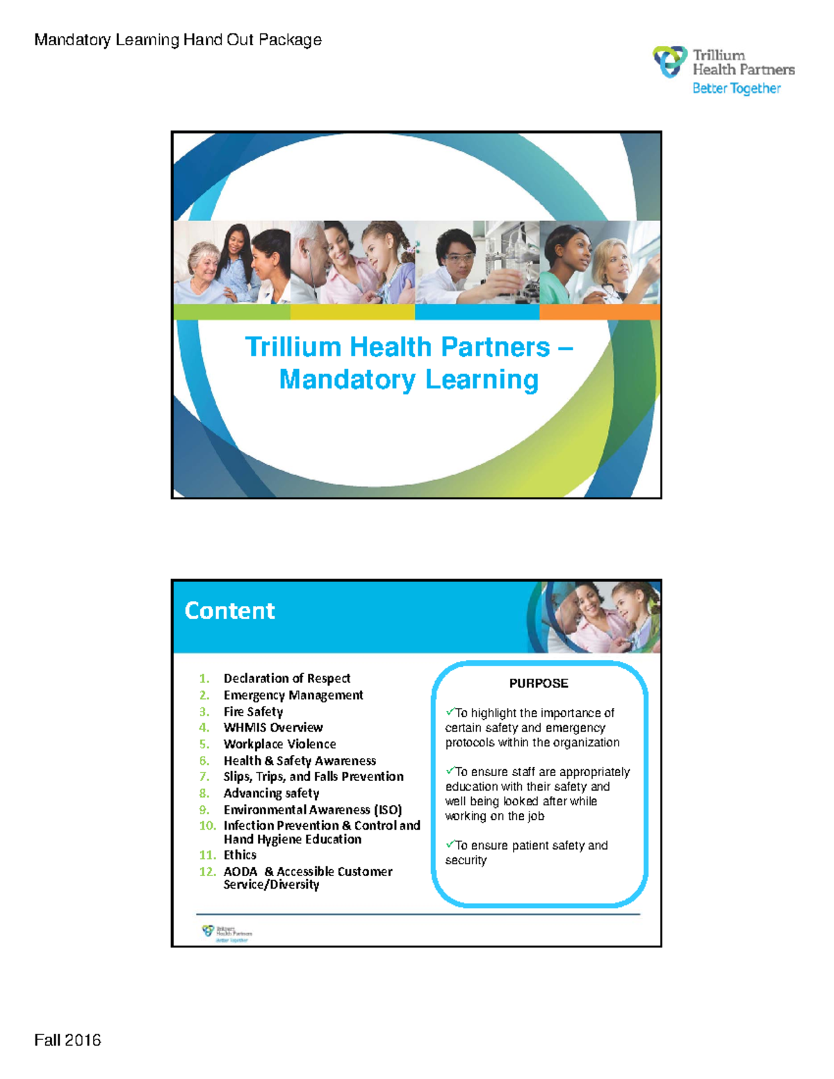Mandatory Learning Package: Health & Safety Protocols Overview - Studocu