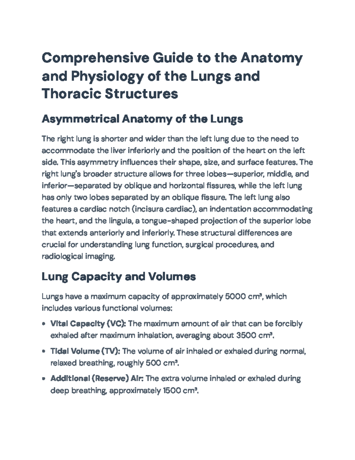 Comprehensive Guide to Lung Anatomy & Physiology (Course Code) - Studocu