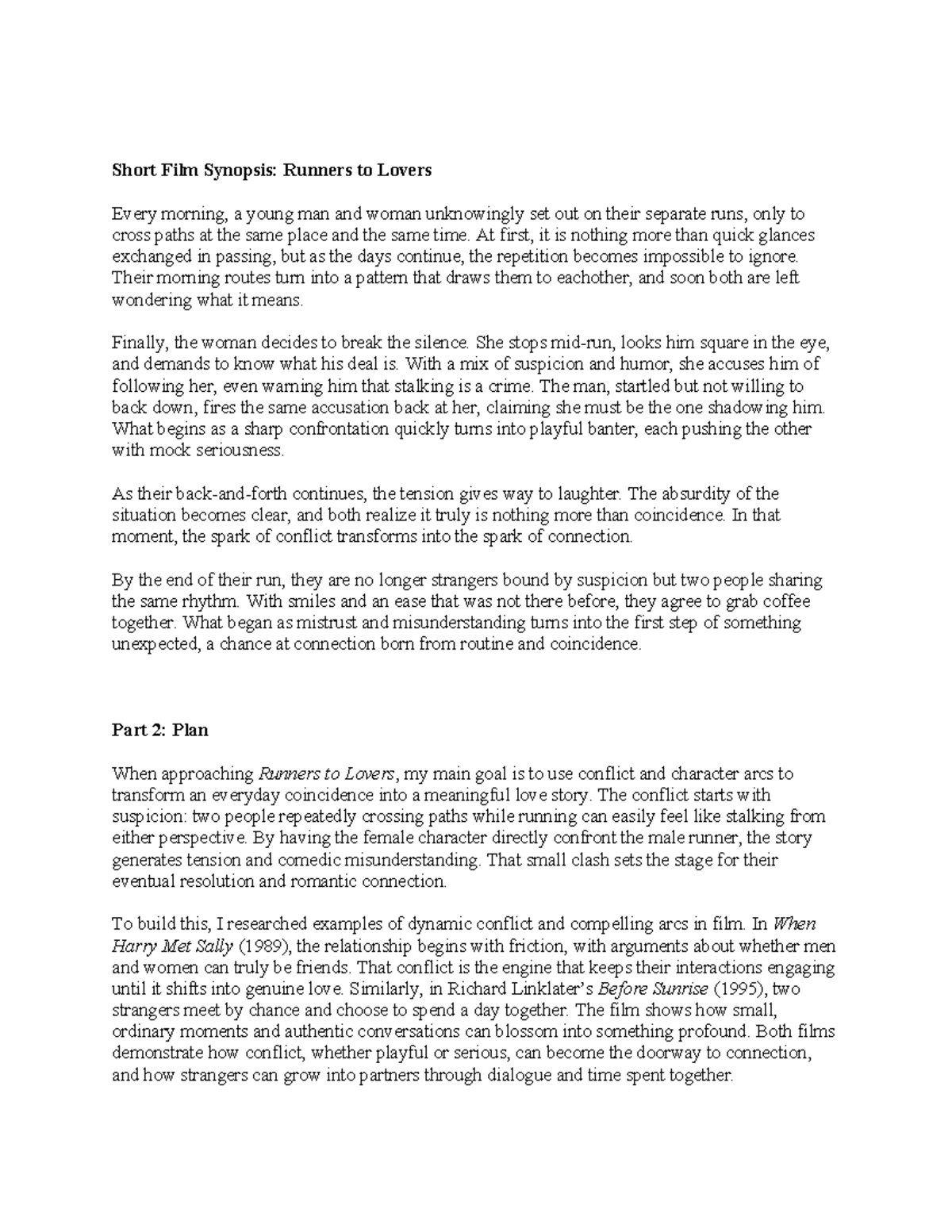 Runners to Lovers: A Short Film Synopsis and Analysis - Studocu