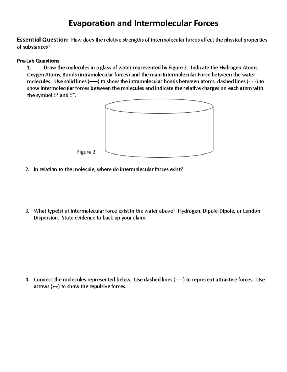01- Evaporation and Intermolecular Forces: Lab Study Insights - Studocu