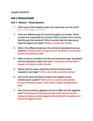 C458 studyguide - Study Guide - Unit 1: Physical Health Unit 1—Module 1 ...