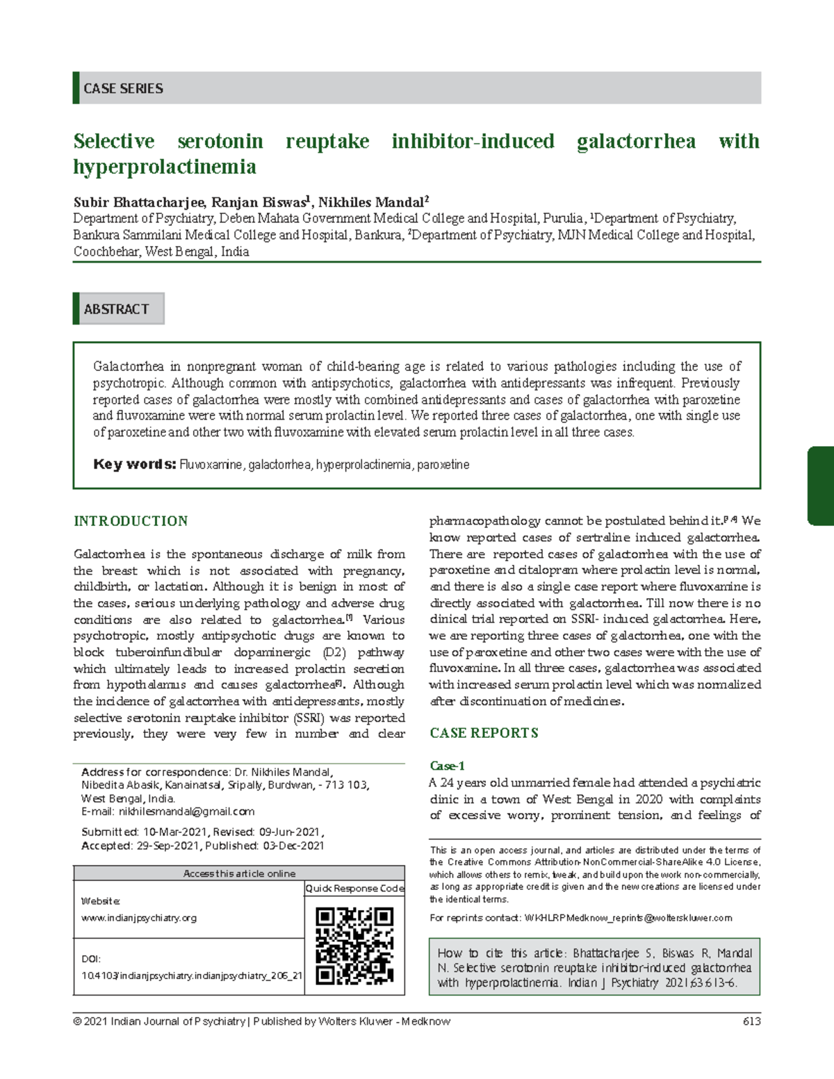 CASE SERIES: Galactorrhea and Hyperprolactinemia Induced by SSRIs - Studocu