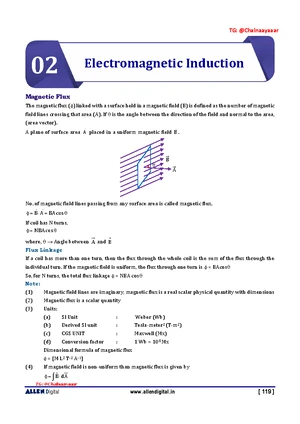 Electromagnetic Induction - Study Notes & Assignments - Studocu